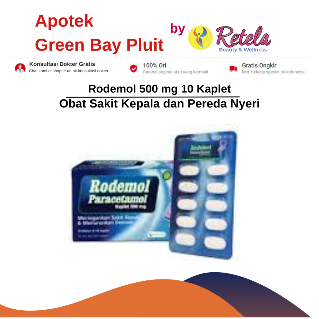 Jual RODEMOL PARACETAMOL 500MG 1 STRIP 10 TABLET | Shopee Indonesia