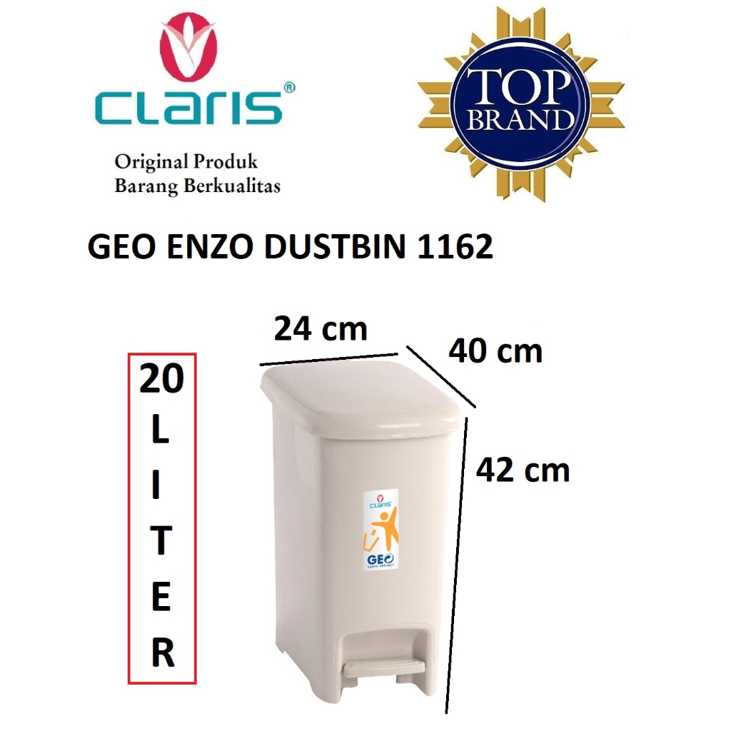 Jual CLARIS Tempat Sampah Injak / Step On Dustbin 20 Liter GEO Enzo 1162 | Shopee Indonesia