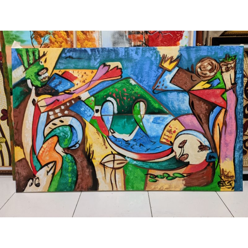 Jual Lukisan abstrak berkualitas hasil duplikat karya jackson pollock ...