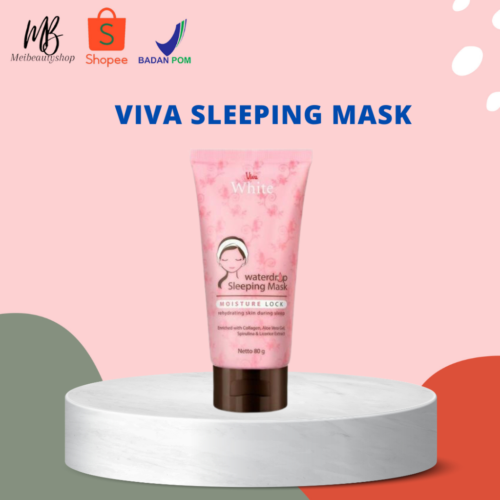 Jual Viva White Waterdrop Sleeping Mask with Collagen, Aloe Vera Gel ...