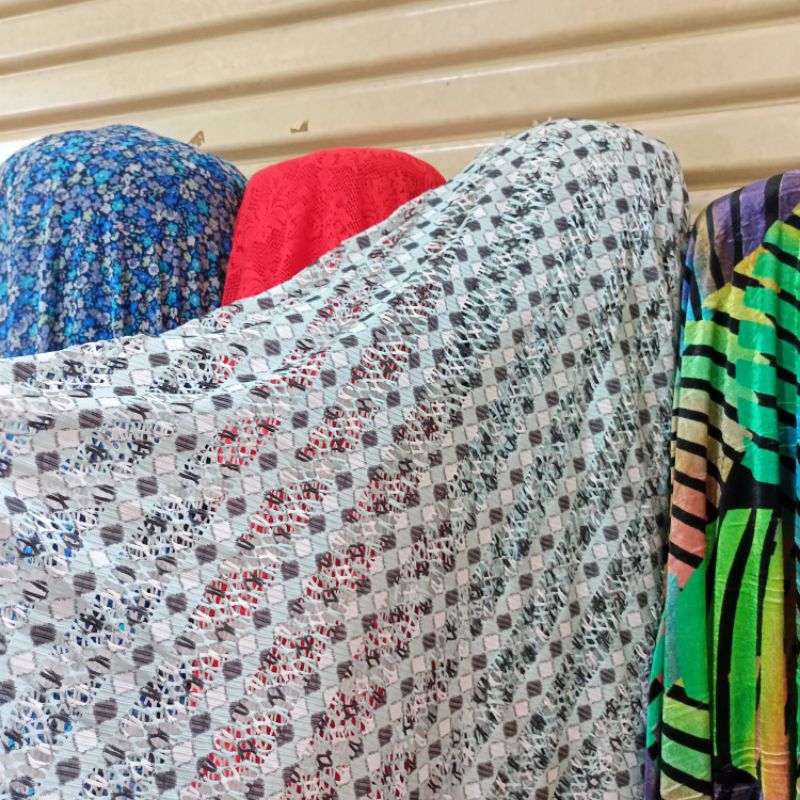 Jual Bahan/Kain Rajut Garment | Rajut Multi Colour | Rajut Zig-Zag ...