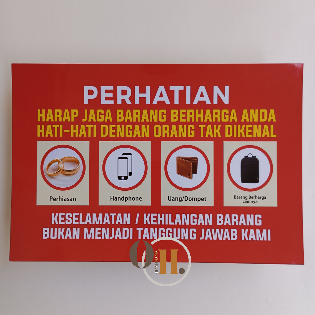 Jual Poster Jaga Barang dan Bawaan Anda - Poster Jaga Barang Berharga ...