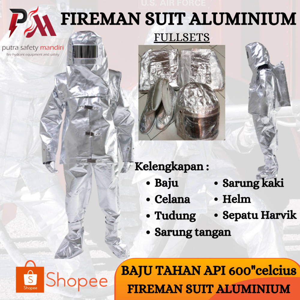 Jual FIREMAN SUIT ALUMINIUM BAJU PEMADAM KEBAKARAN ANTI API 600 DERAJAT ...