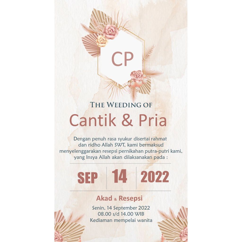 Jual UNDANGAN PERNIKAHAN DIGITAL SINGLE PAGE 006 UNDANGAN MODERN ...