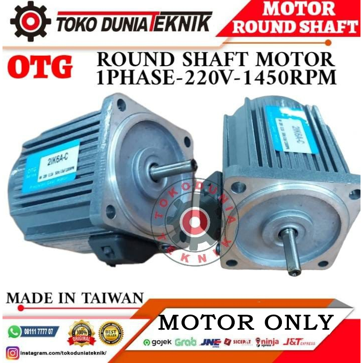 Jual OTG 2IK6A-C 6WATT 1PHASE 220V 4POLE 1500RPM ROUND SHAFT MOTOR ...