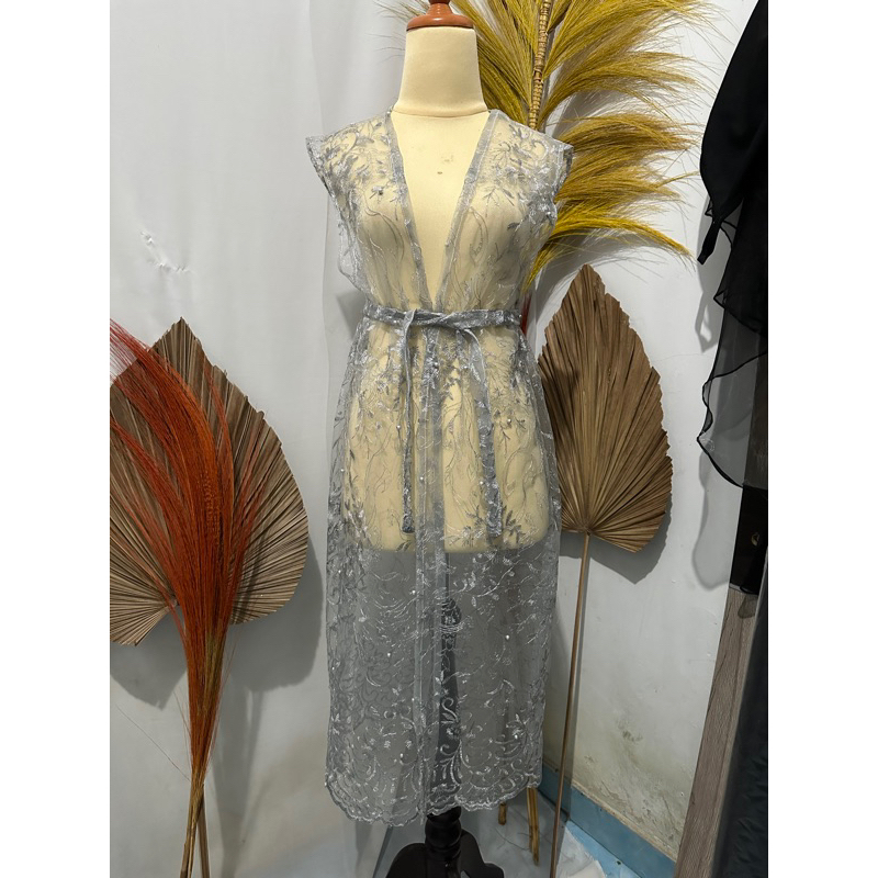 Jual cape tile rompi tile vest tulle/ Outer gamis / cardigan tile ...