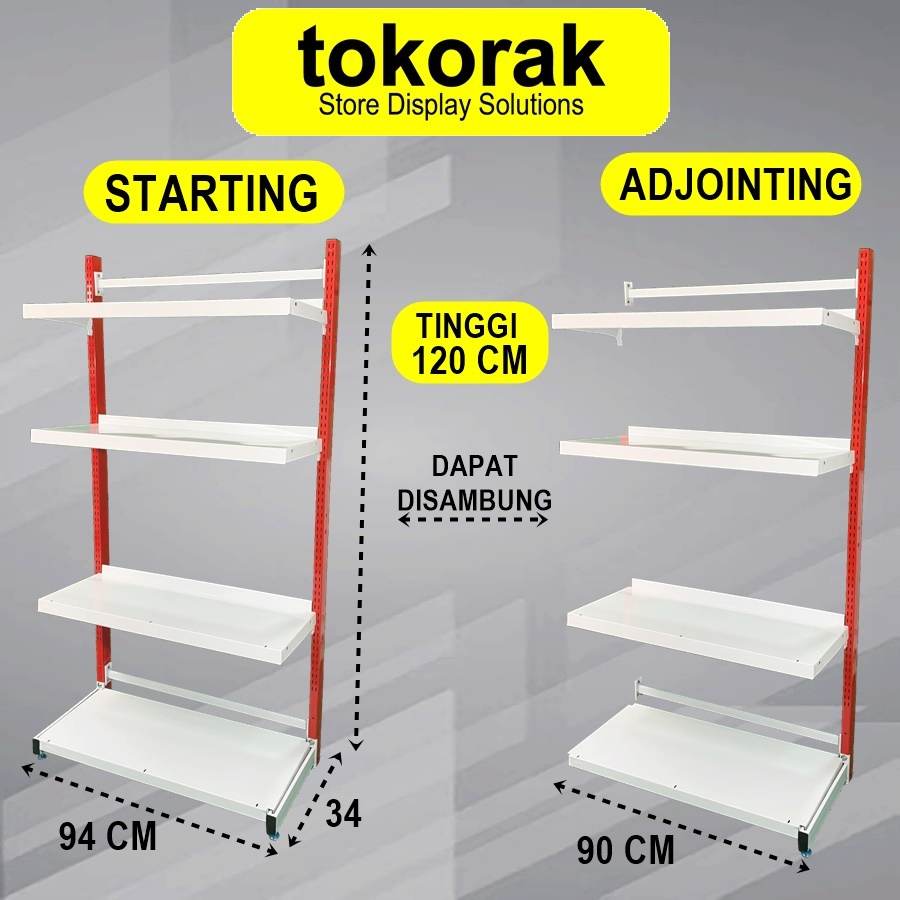 Jual RAK GONDOLA MINIMARKET SINGLE STARTING MINI PLG KR 30 / 25 CM AMBALAN SHELVING RAK ...