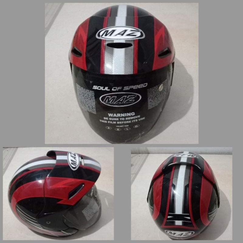Jual Helm MAZ motif kaca pelangi helm hitam motif | Shopee Indonesia