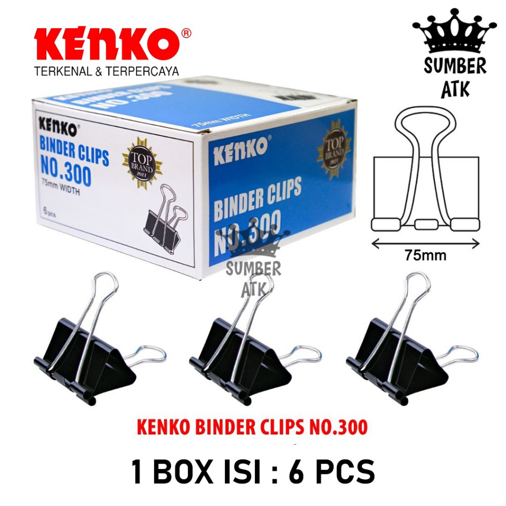 Jual KENKO BINDER CLIP / PENJEPIT KERTAS / KLIP BINDER No.300 | Shopee ...