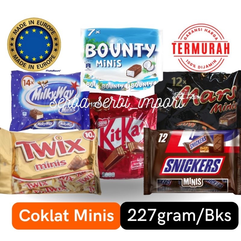 Jual Coklat Mars Snickers Bounty Milkyway Kitkat Twix Minis Original ...