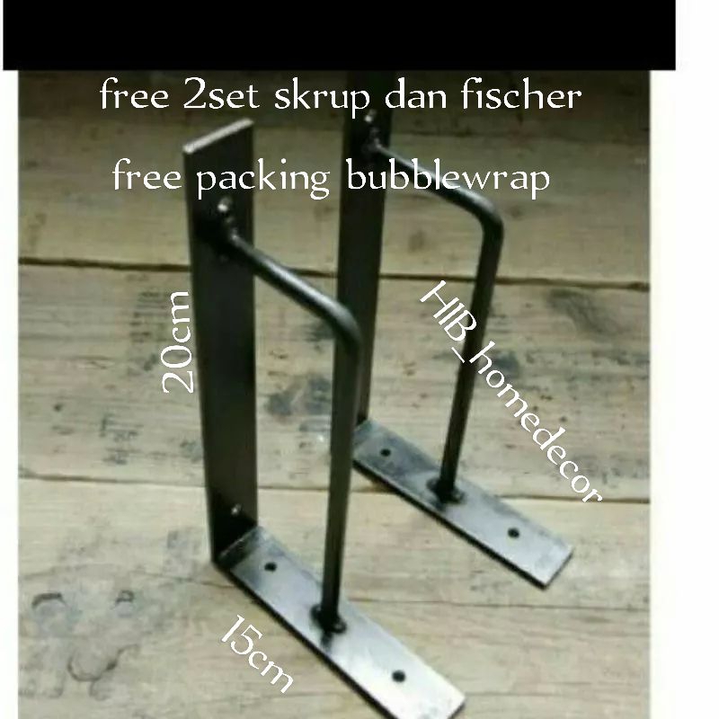 Jual Besi siku rak tempel dinding ukuran 15x15 - 20x20cm | Shopee Indonesia