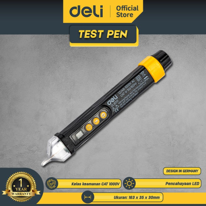 Jual Deli Test Pen /Tespen 12/48-1000V AC Perkakas EDL8011 | Shopee ...