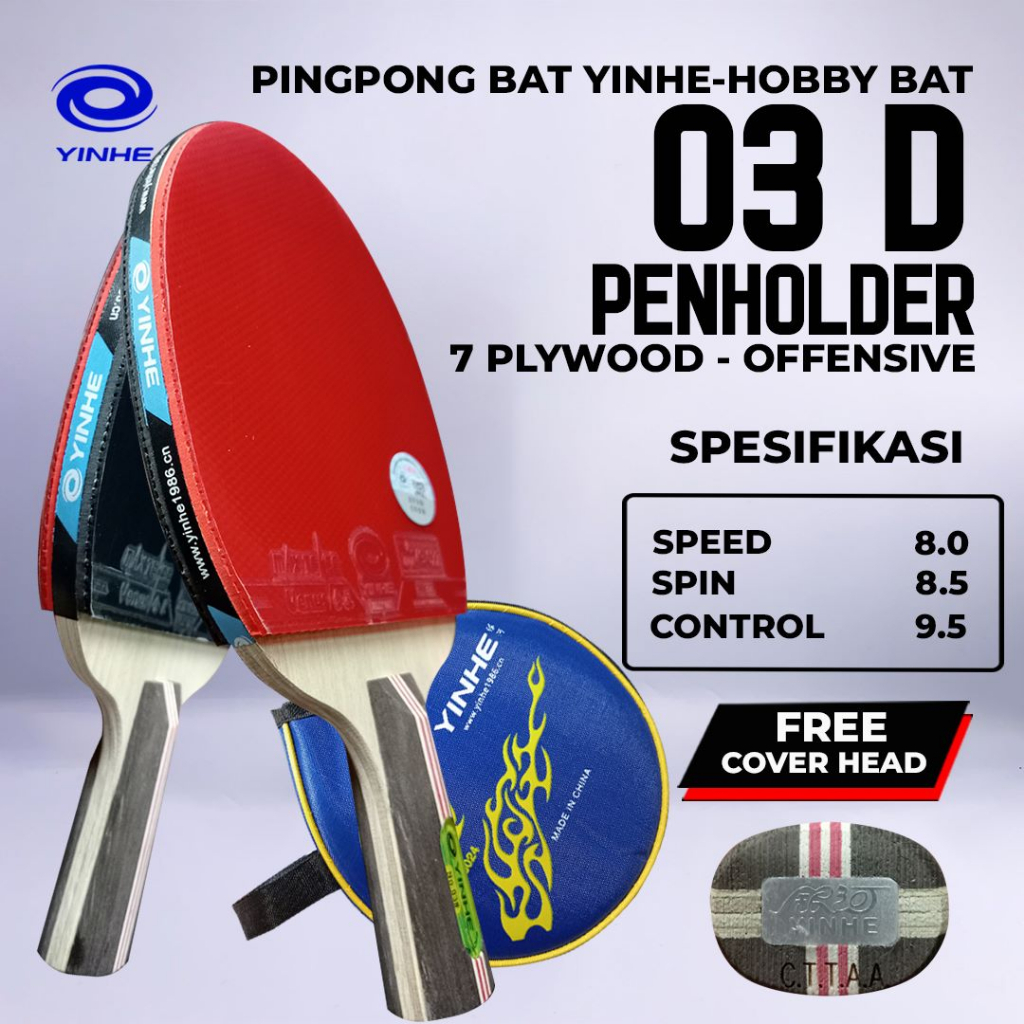 Jual Kayu Bat Tenis Meja Yinhe 03D Penholder Offensive Premade Blade Pingpong Bet | Shopee Indonesia