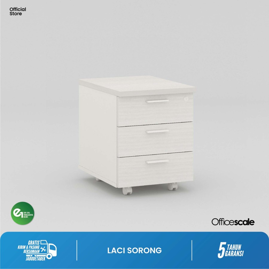 Jual Laci Sorong | Mobile Drawer 3 Susun - White Ash | Shopee Indonesia