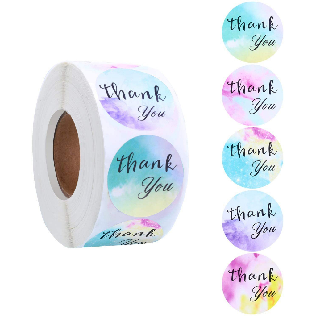 Jual 1 ROLL [ISI 500PCS] Stiker Label Thank You 2.5 CM Sticker Dekorasi ...