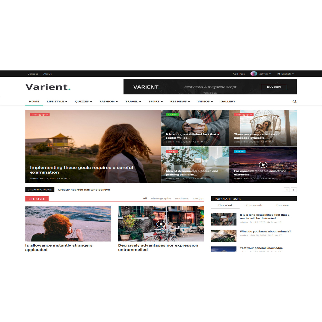 Jual Script Portal Berita Veriant, Html css dan PHP | Shopee Indonesia