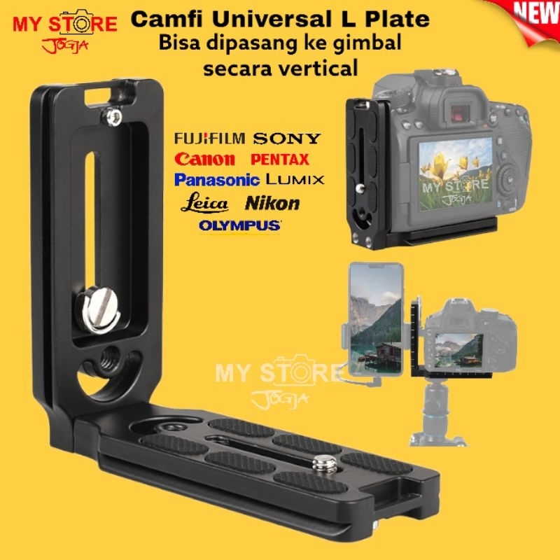 Jual CamFi Quick Release L Plate Vertical Bracket Camera Canon Nikon ...