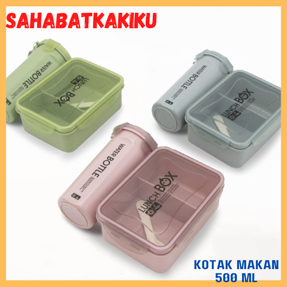 Jual Kotak Makan Set dengan Botol / Lunch Box Set + Botol Minium / Kotak Makan Set | Shopee ...