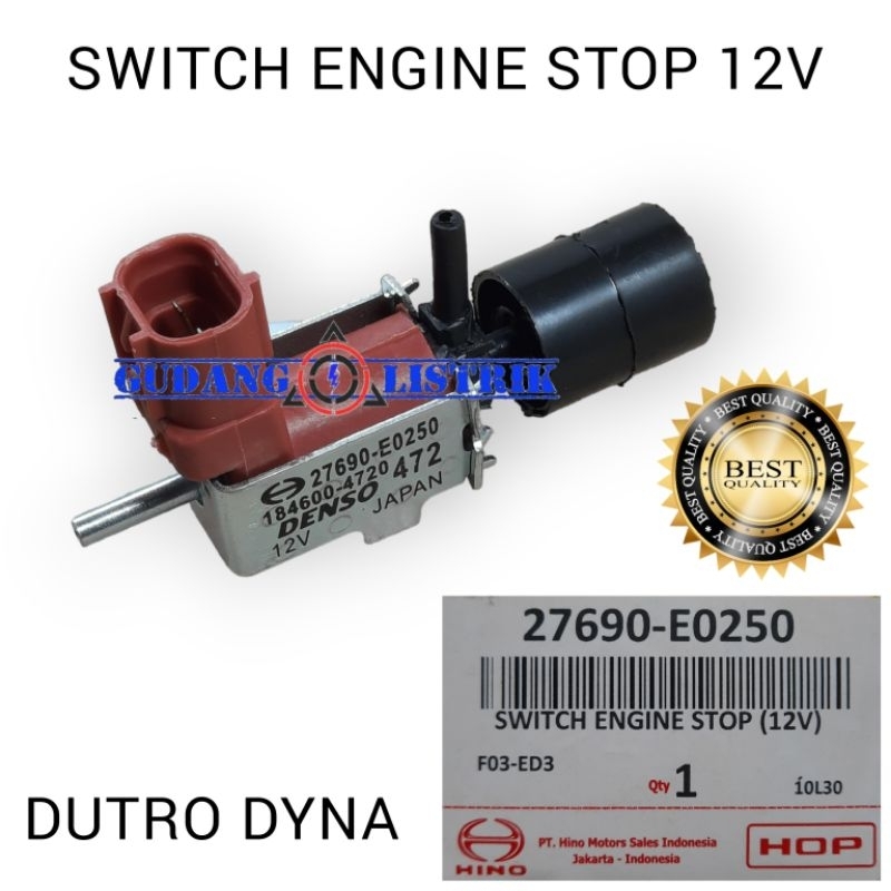 Jual 27690-E0250 Switch Engine Stop 12V Hino Dutro Toyota Dyna Pemati ...