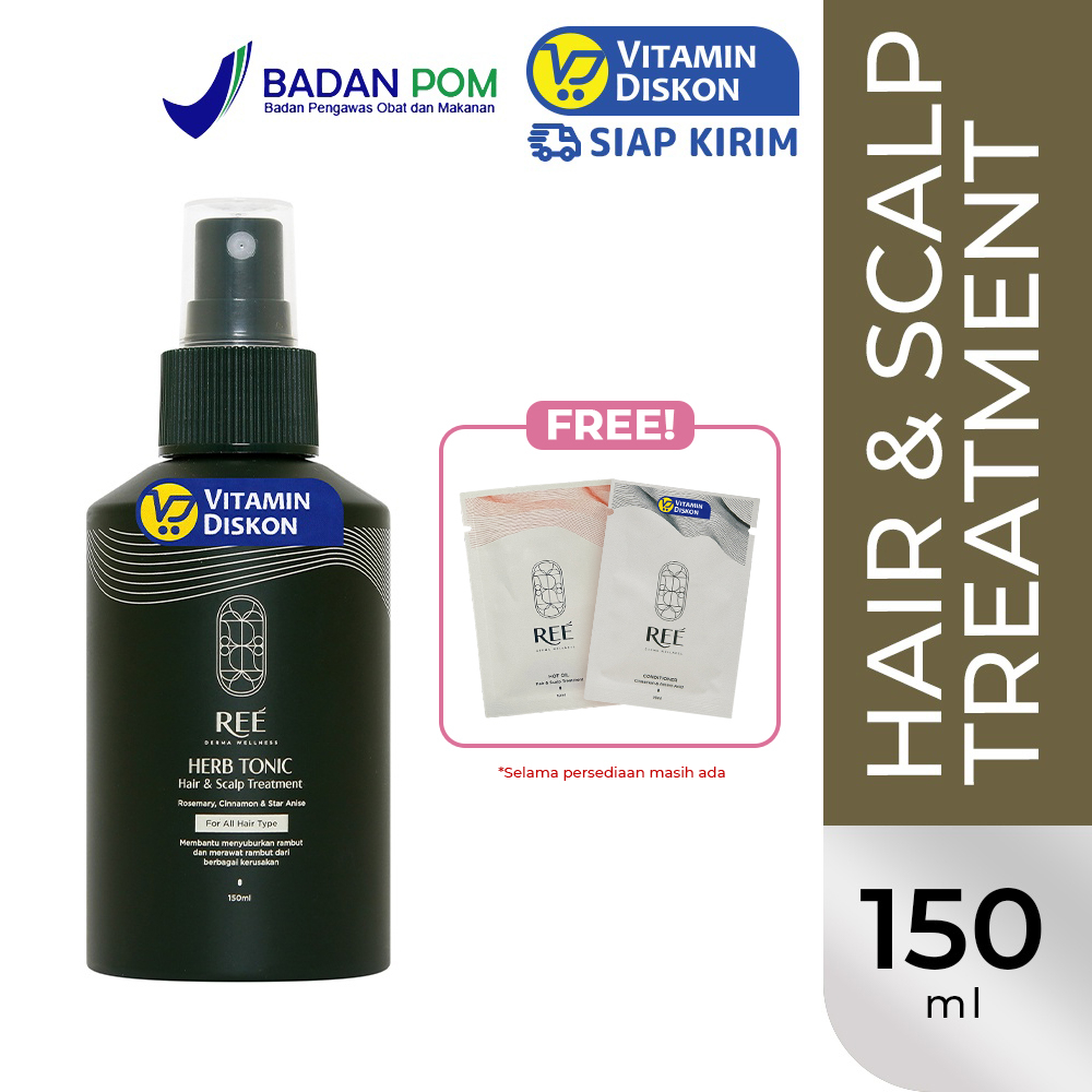 Jual REE DERMA WELLNESS HERB TONIC HAIR AND SCALP 150ML | Shopee Indonesia