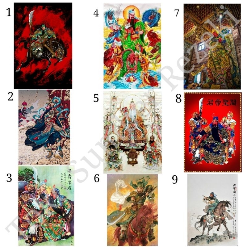 Jual Poster Hindu Kwan Kong Lukisan Paper Dewa Figure Art Patung ...