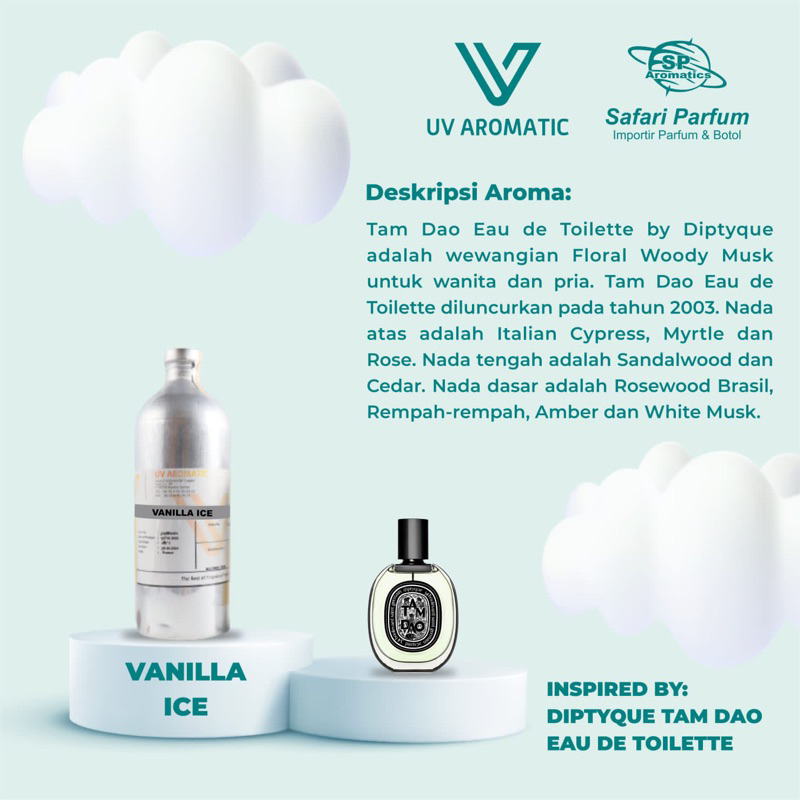 Jual VANILLA ICE inspired by DIPTYQUE TAM DAO(250ml UV) | Shopee Indonesia