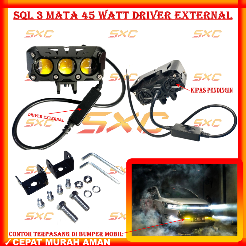 Jual ORIGINAL LAMPU LED LASER SQL 3 MATA FOGLAMP LED SUPERBRIGHT 60 ...