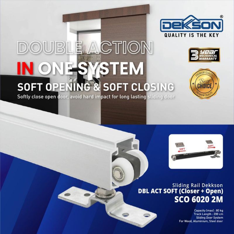 Jual Rel Pintu Sliding Gantung Aluminium Dekkson Soft Opening Soft ...