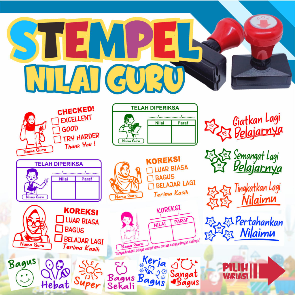 Jual Stempel Nilai Guru / Penilaian / Koreksi / Checked | Shopee Indonesia