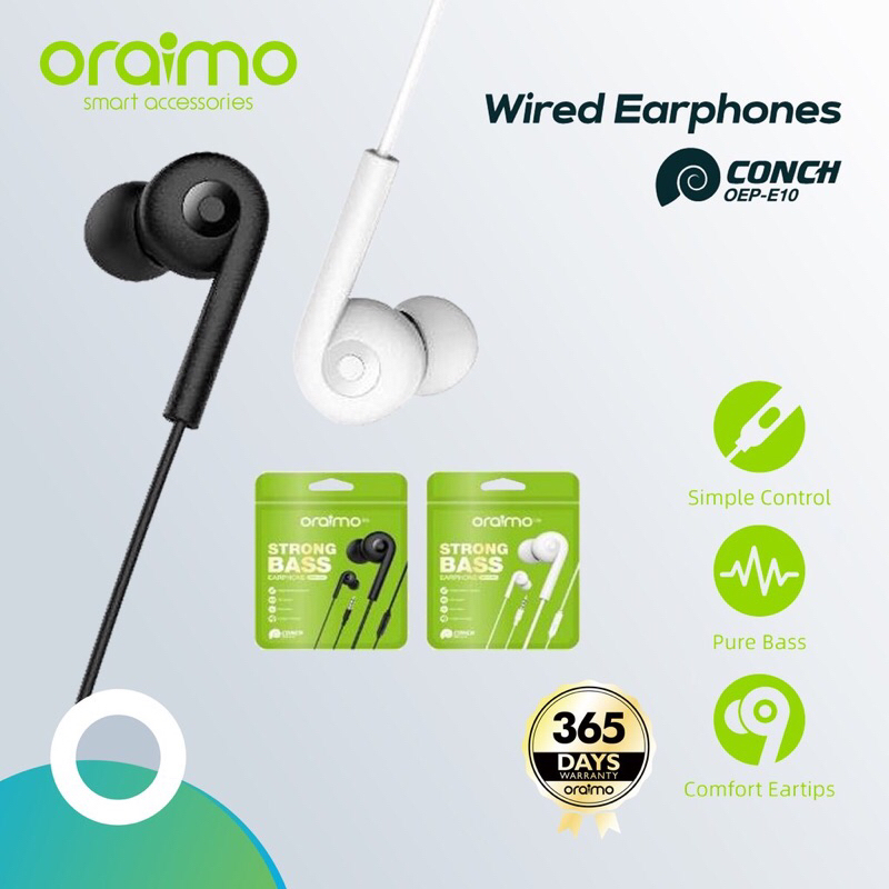 Jual Oraimo OEP-E11 Conch 2 Deeper Bass In-Ear Headset / Earphone ...