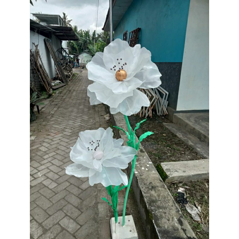 Jual Giant Flower Bunga Hiasan Kain Organza Kelopak Besar Dekorasi 50cm ...