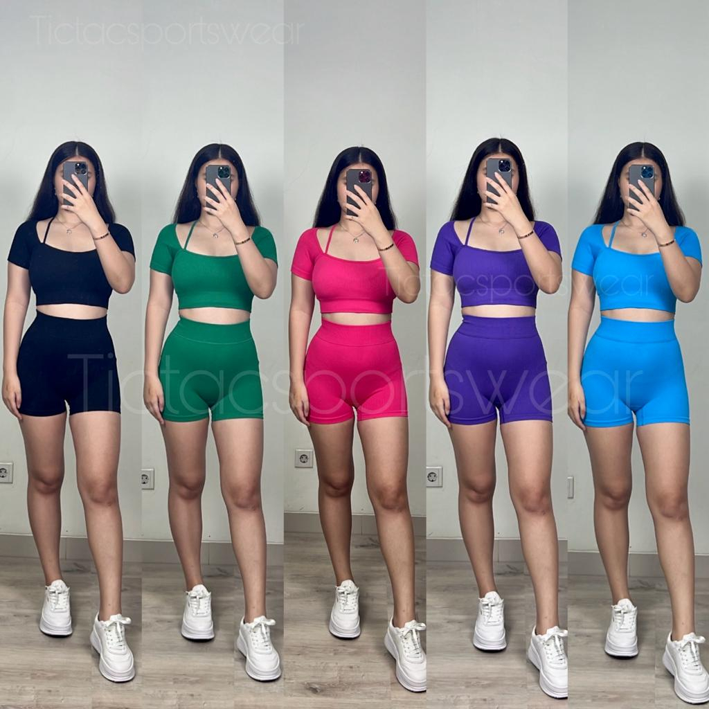 Jual JOANA SPORT SET CROP TOP + SHORT / SETELAN BAJU OLAHRAGA WANITA ...