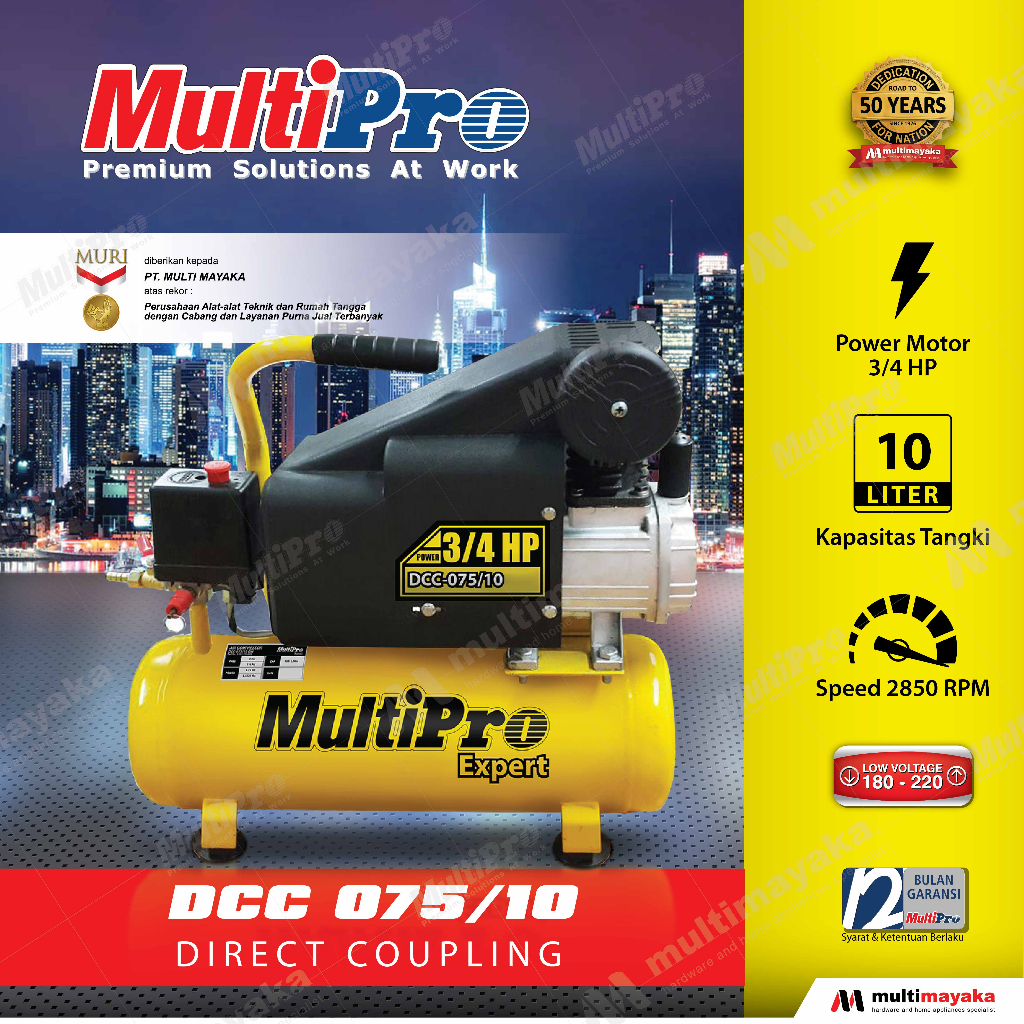 Jual MULTIPRO - KOMPRESSOR ANGIN / DIRECT COUPLING - POWER 3/4 HP ...