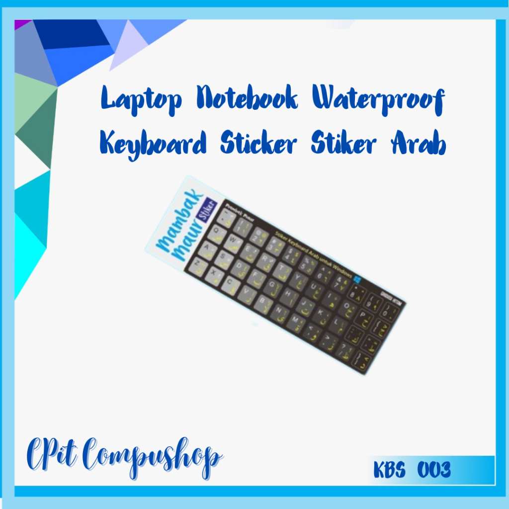 Jual Laptop Notebook Waterproof Keyboard Sticker Stiker Arab | Shopee ...