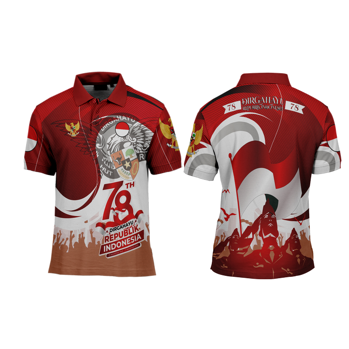 Jual kaos baju 17 agustus HUT RI ke 78 art 5 Fullprinting 3D terbaru 2023 | Shopee Indonesia