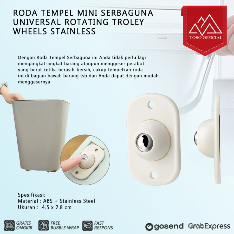Jual RODA TEMPEL MINI SERBAGUNA UNIVERSAL ROTATING TROLLEY WHEELS TROLY ...