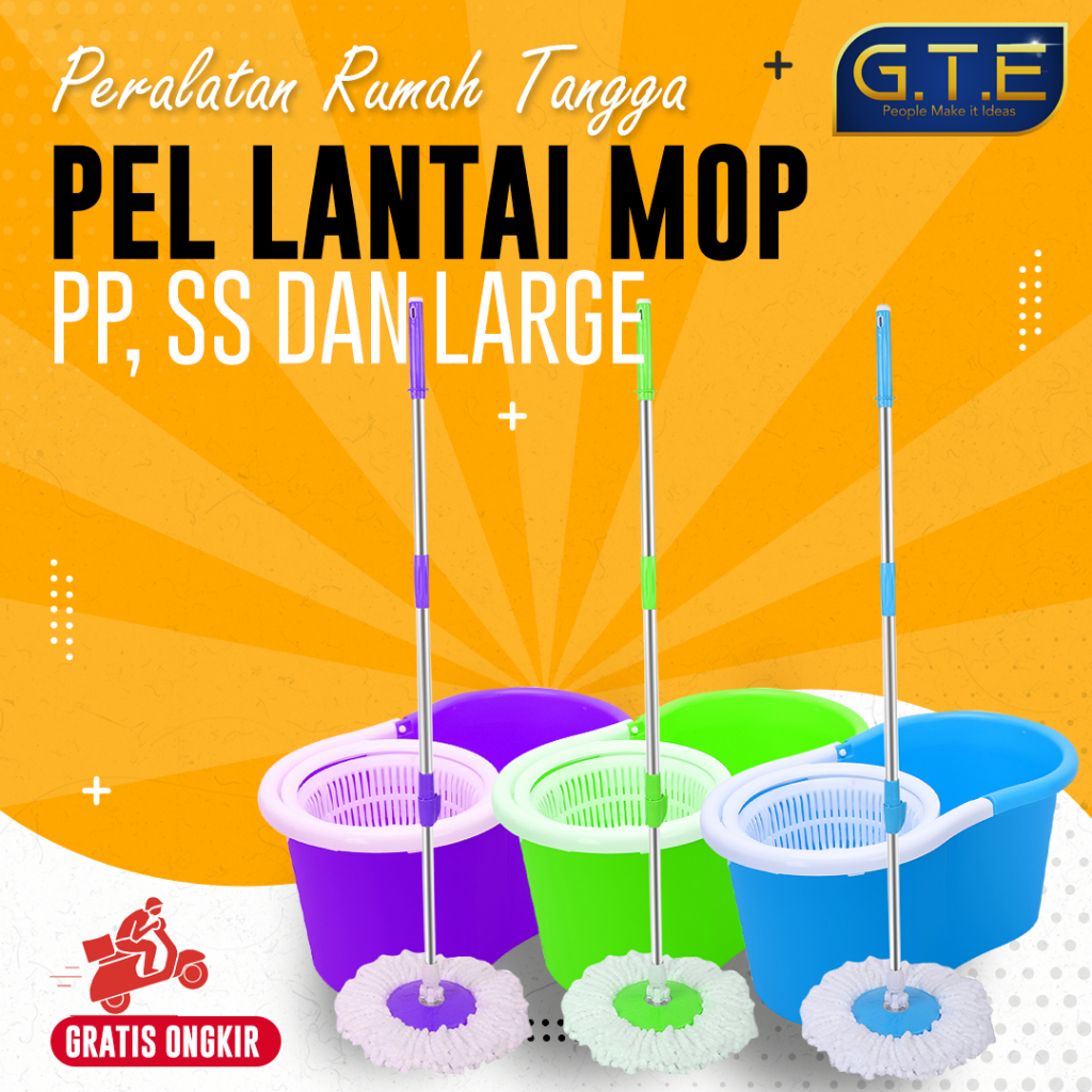 Jual GTE | Alat Pel Lantai Pembersih Lantai Spin Plastik Mop Ultra ...