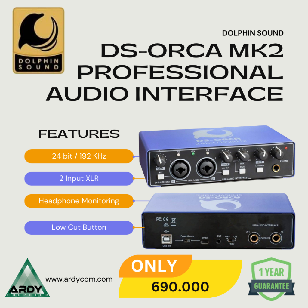 Jual DOLPHIN SOUND DS ORCA MK2 MK3 Soundcard audio interface recording ...