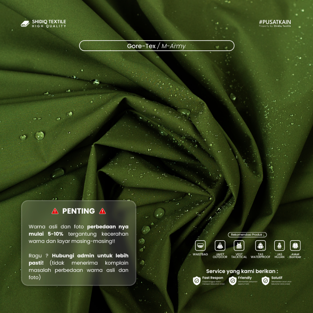 Jual Kain Waterproof Gore-Tex 3 Layer (Bahan jacket,raincoat,tent, DLL ...