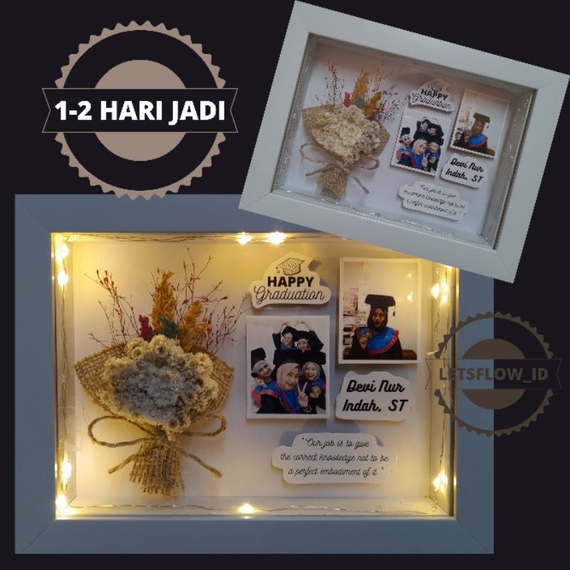 Jual Dried Flower in Frame 3D| Kado Wisuda | Kado Pernikahan | Kado ...