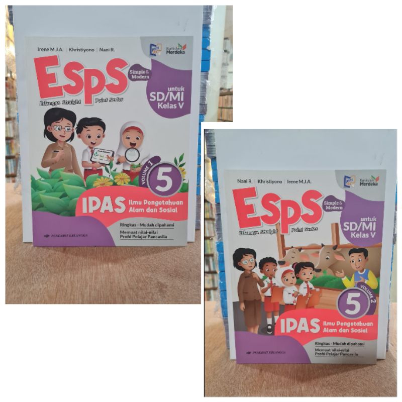 Jual [Erlangga] ORI Buku SD ESPS IPAS Kelas 5 SD / MI Vol 1 2 Kurikulum Merdeka Erlangga ...