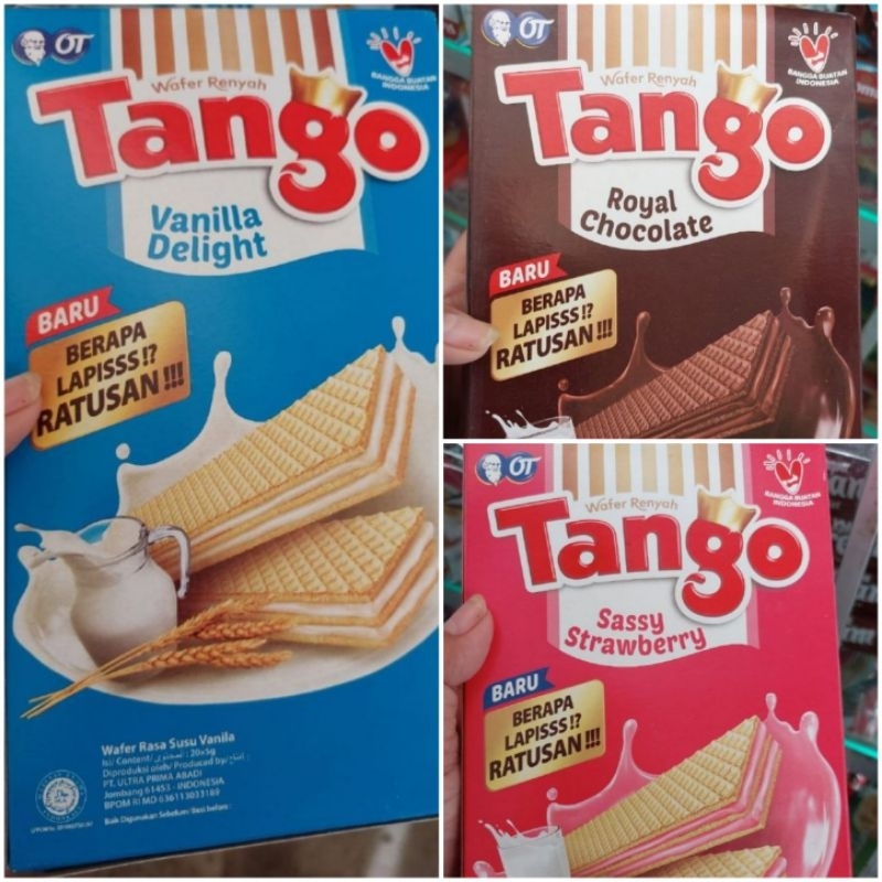 Jual Tango Wafer Aneka Rasa Cokelat Vanilla Strawberry OrangTua OT Orang Tua Box Isi 20 Pcs 5 Gr ...