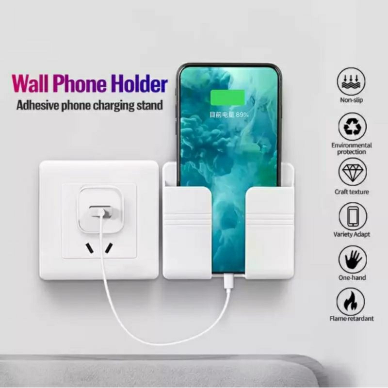 Jual Rak HOLDER HP REMOTE AC TV DINDING / Holder Charger cas Handphone ...