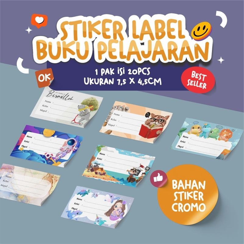 Jual STIKER MAPEL ISI 20 | Label buku pelajaran sekolah | sticker mata ...