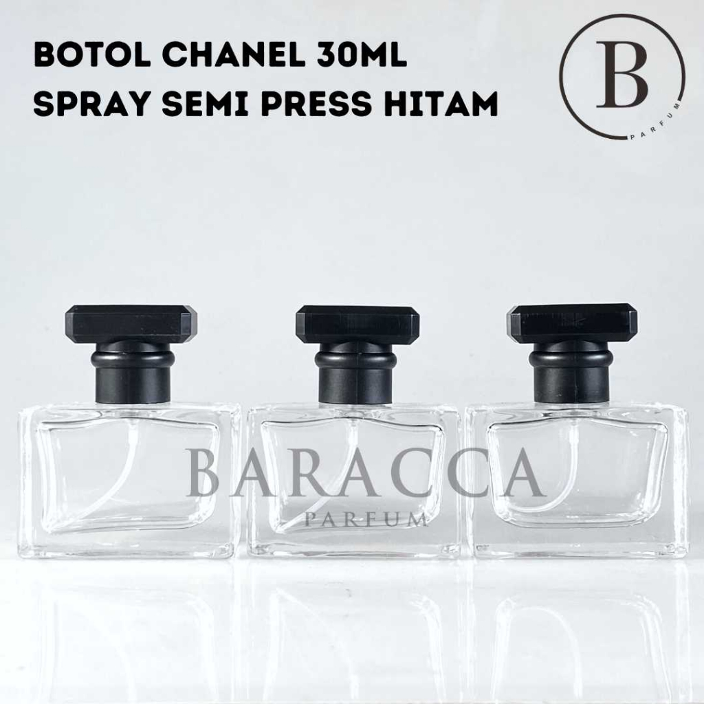Jual Botol Parfum Chanel 30ML Semi Press Hitam - Botol Parfum Kosong ...