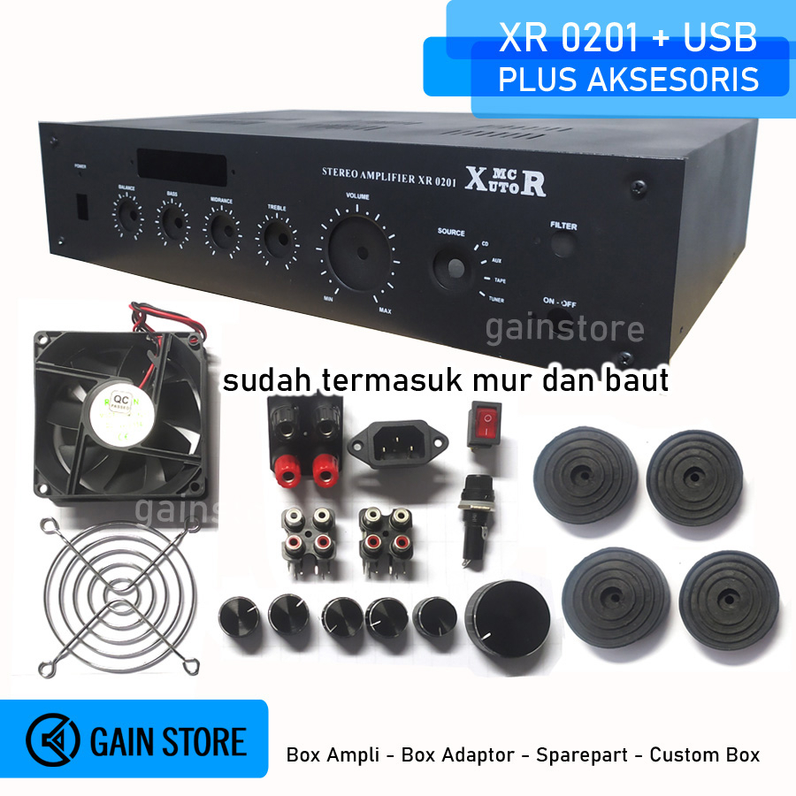 Jual BOX AMPLI AMPLIFIER XR 0201 USB AKSESORIS | Shopee Indonesia