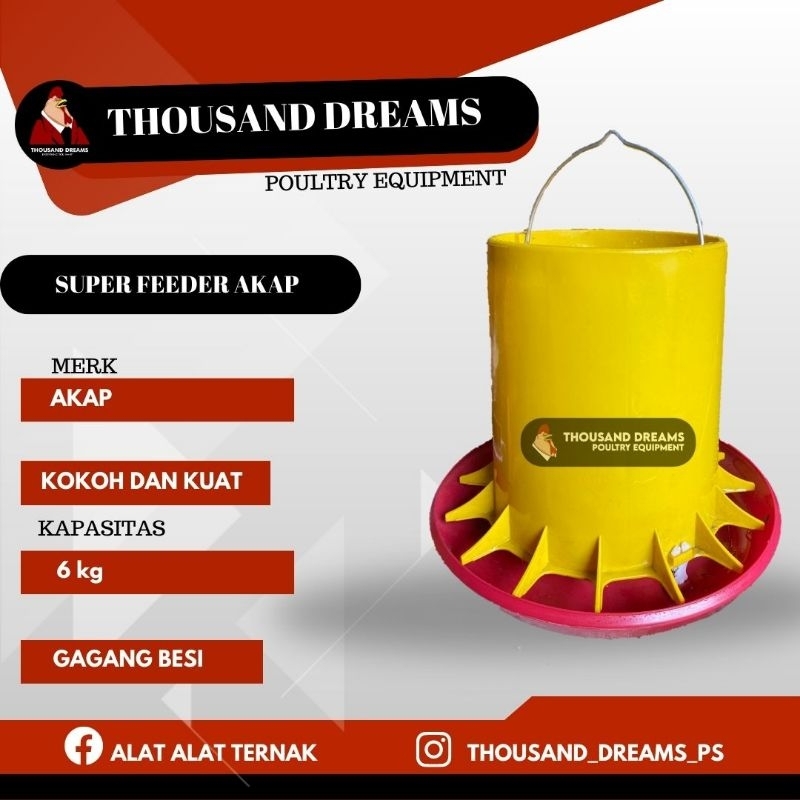 Jual SUPER FEEDER 6 KG STANDAR / tempat makan ayam broiler | Shopee Indonesia