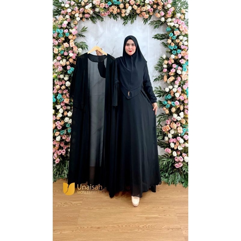 Jual GAMIS UNAISAH U174 SET KHIMAR SYARI GAMIS CERUTY BABYDOLL UNAISAH U174 ORIGINAL UNAISAH ...