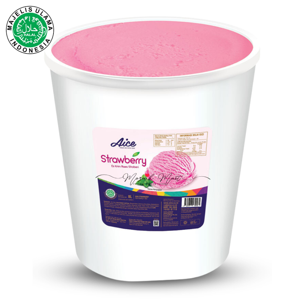 Jual Aice Es Krim Ember Literan 3in1, Vanilla, Stroberi, Coklat, Durian ...