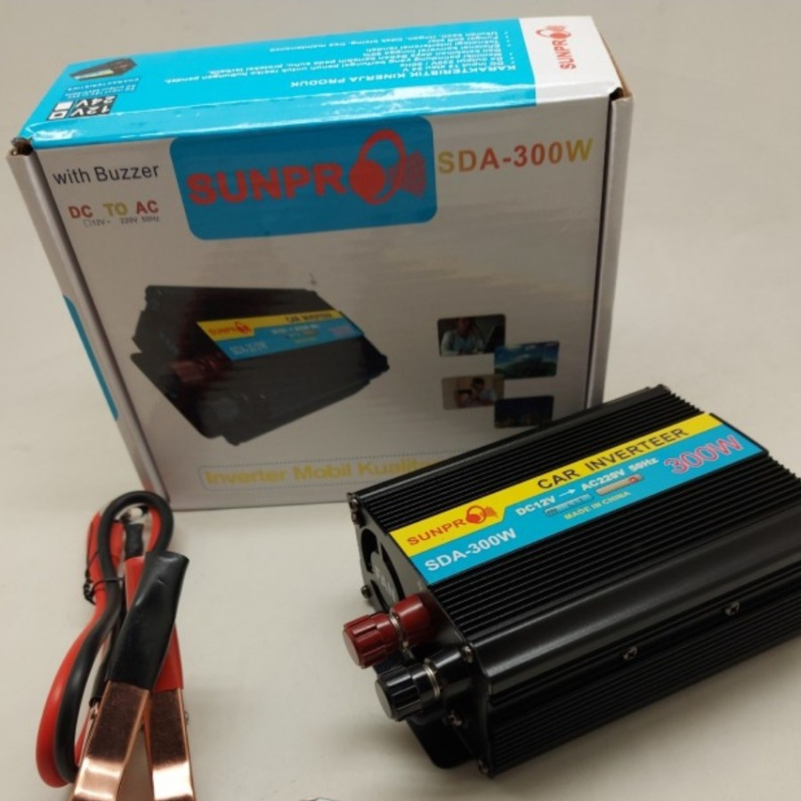 Jual COD Power Inverter mobil 300 Watt Sunpro SDA-300W / Power Inverter ...